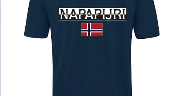 T-SHIRT 100% ΒΑΜΒΑΚΙ ΜΕ LOGO - ΜΠΛΕ ΣΚΟΥΡΟ - NAPAPIJRI
